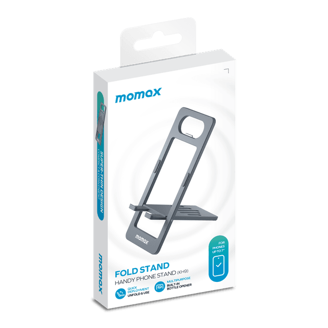 Momax fold stand handy phone stand grey | Jomla.ae