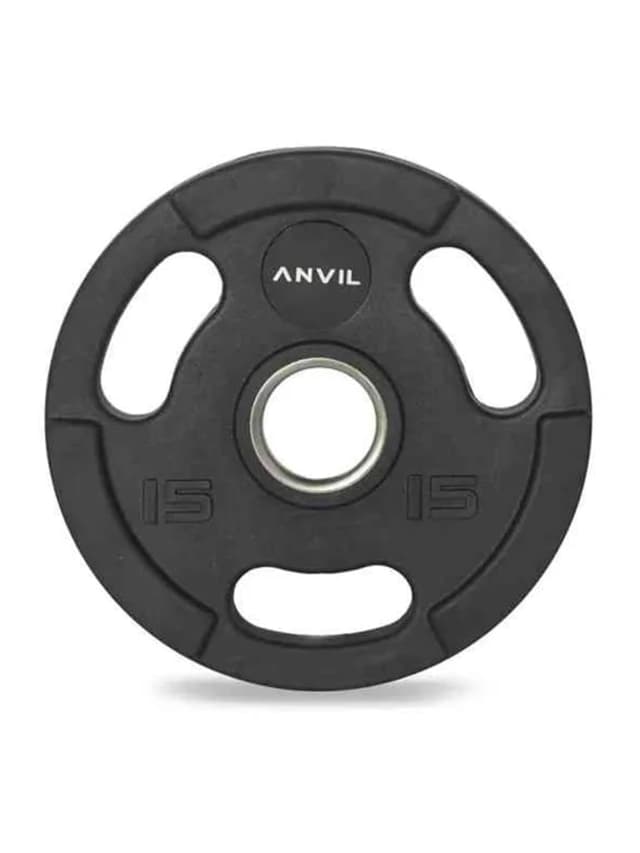 Anvil Olympic Rubber Grip Disc with Barbell Set - Black Weight 140 Kg ...