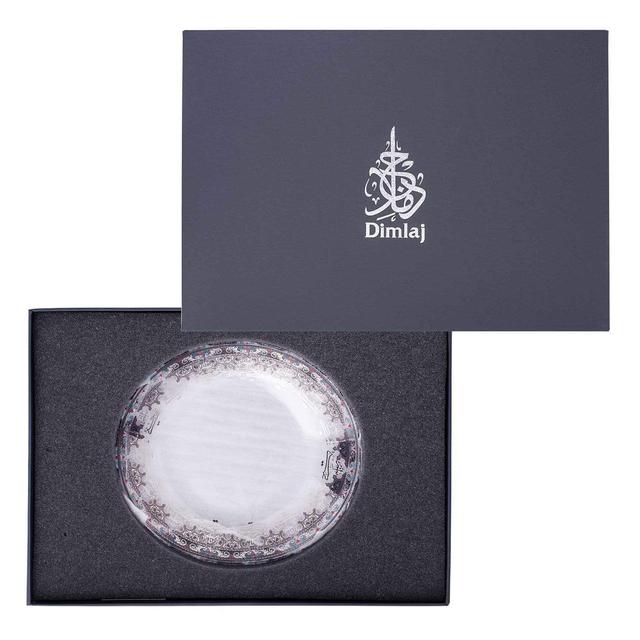 DIMLAJ SUROOR 6PC GLASS PLATE PLATINUM - 47007 | Jomla.ae