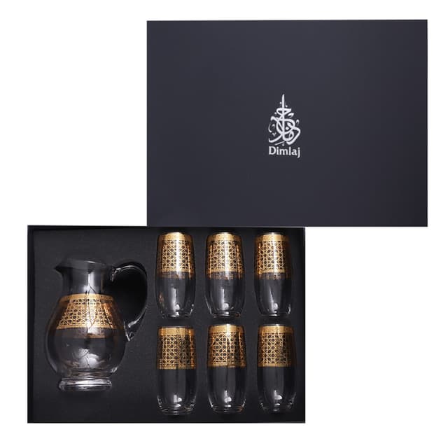 Order Dimlaj Cordoba Drink Set of 7 Pcs (Gold) Now! | Jomla.ae