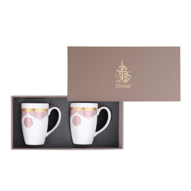 Order Dimlaj Selena Set of 2 Pcs Mugs (Gold & Pink) Now! | Jomla.ae