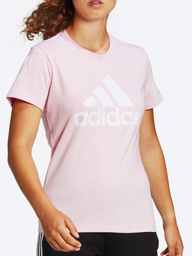Adidas Essentials Logo Tee Color Clear Pink/WhiteSize S | Jomla.ae