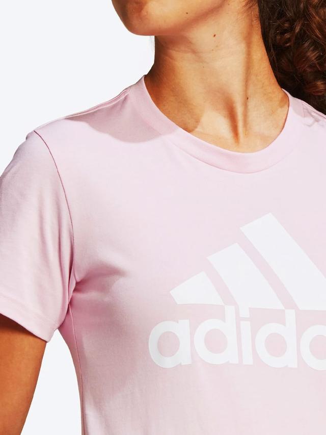 Adidas Essentials Logo Tee Color Clear Pink/WhiteSize S | Jomla.ae
