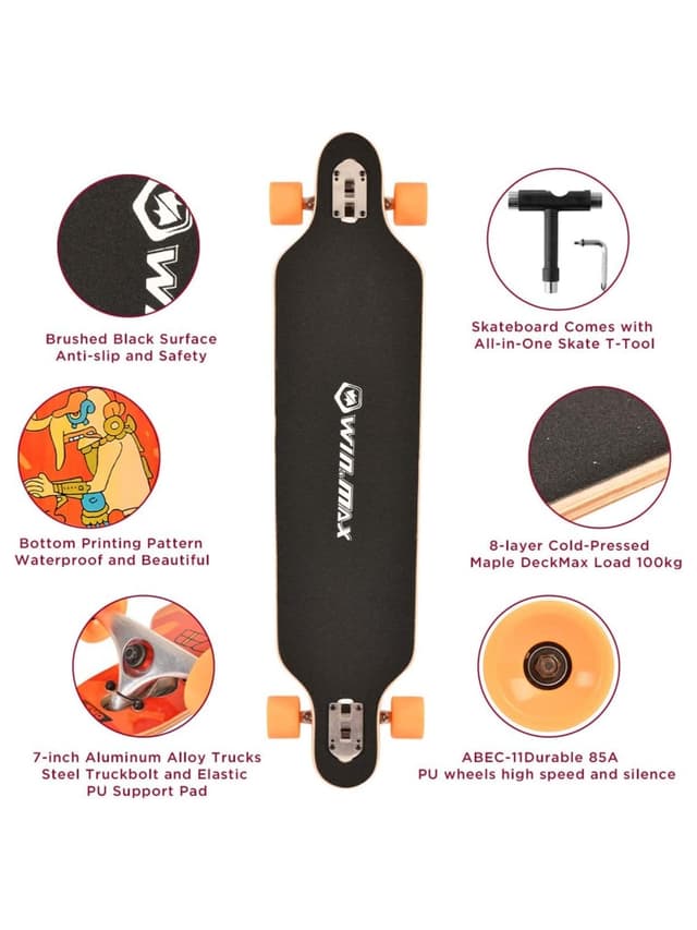 Winmax Long Skateboard, Maya | Jomla.ae