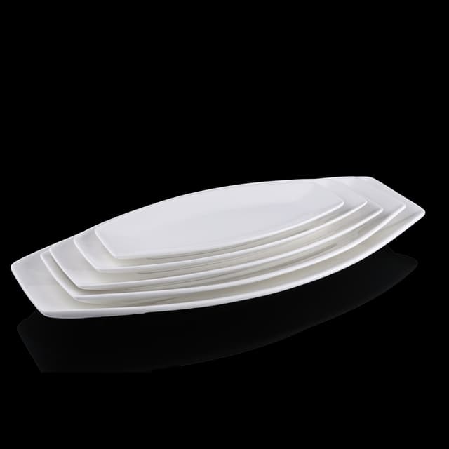 Porceletta Ivory Porcelain Boat Plate 16" | Jomla.ae