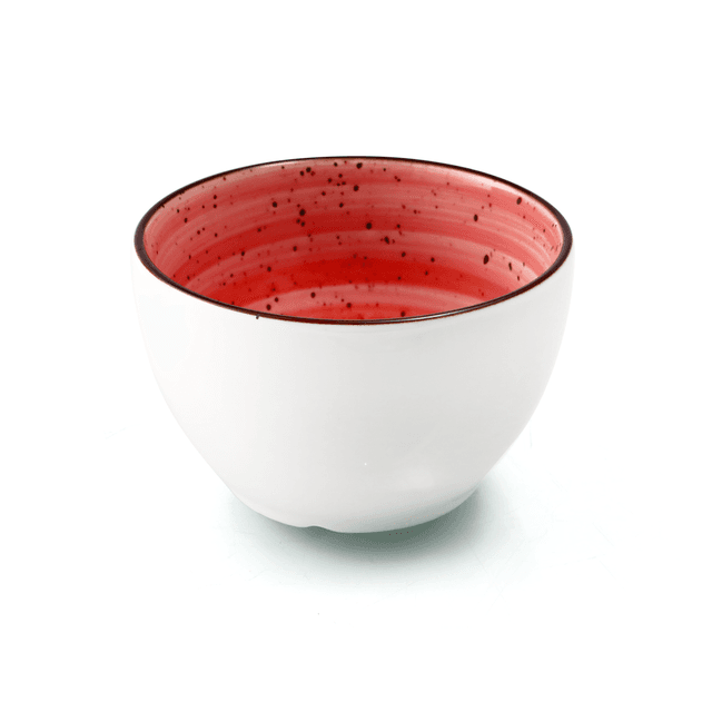 Order Porceletta Red Color Glazed Porcelain Soup Cup 4" Now! | Jomla.ae