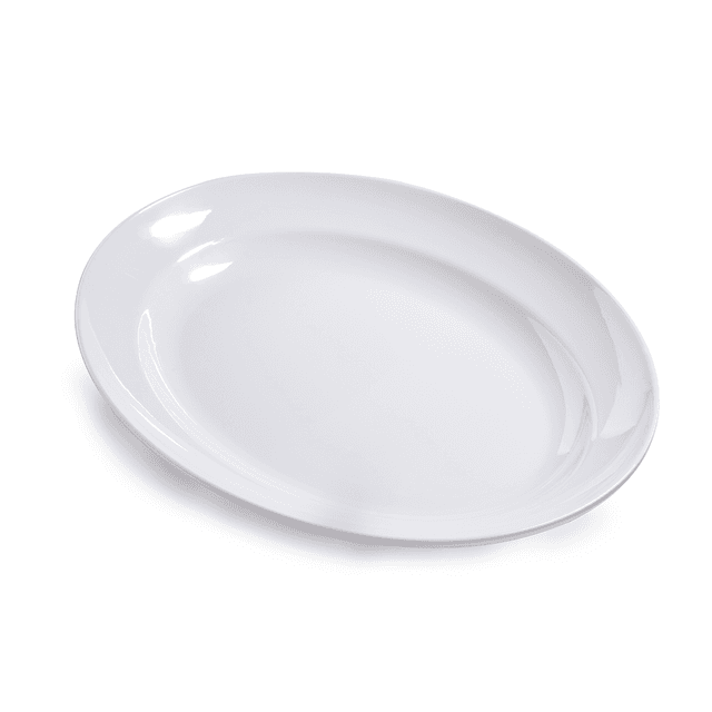 Order Vague Melamine Oval Plate 14" White Melamine Now! | Jomla.ae