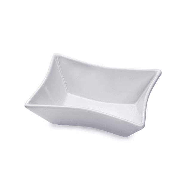 White Vague Melamine Mezze Square Bowl 9 cm | Jomla.ae