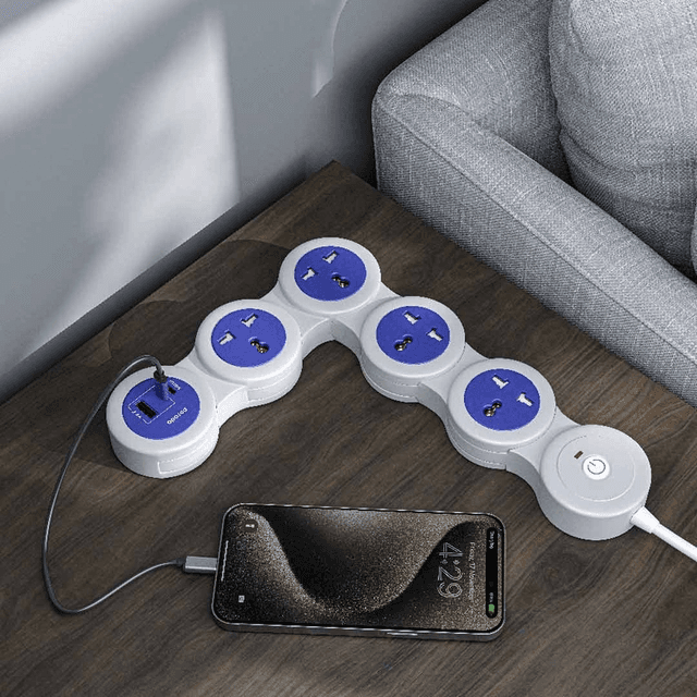 Order Porodo USB-A Type-C and 4 AC Multiport Socket with UK Plug 2500W ...