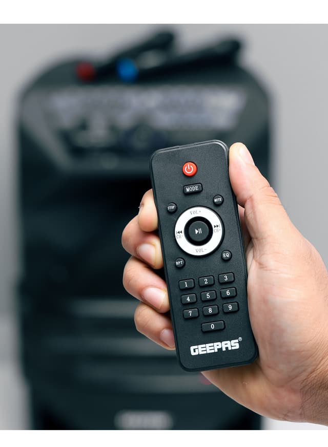 Geepas Rechargeable Professional Trolley Speaker With Bluetooth, Led ...