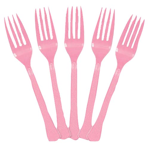 Amscan - Premium Forks 20pcs - New Pink | Jomla.ae