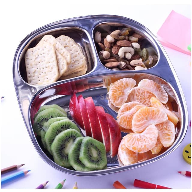 Bamboo Bark - Meal Plate - Silver | Jomla.ae