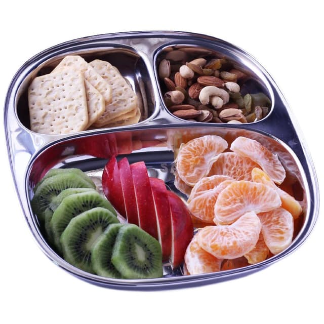 Bamboo Bark - Meal Plate - Silver | Jomla.ae