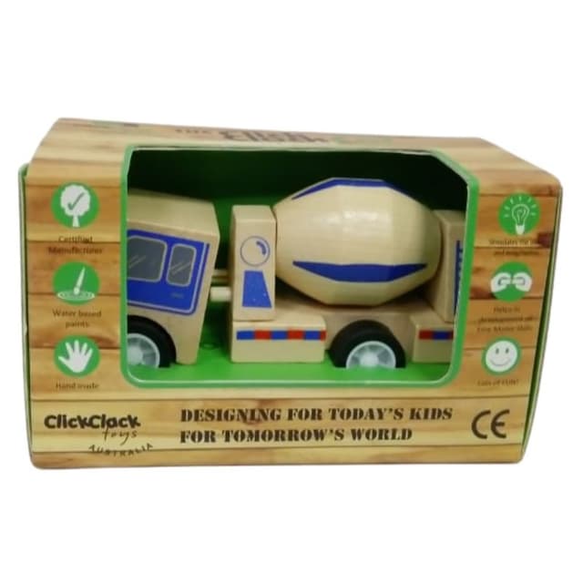 Click Clack - Cement Truck Wooden Toy | Jomla.ae