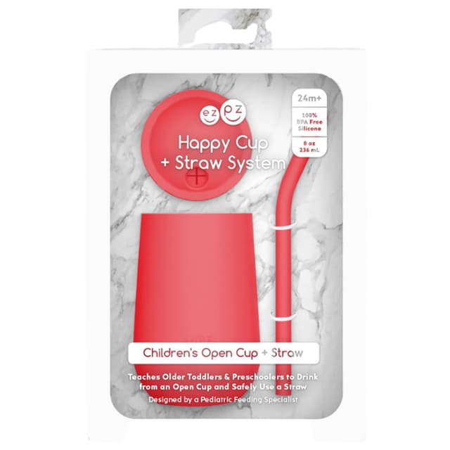 Order Ezpz - Happy Cup & Straw System - Coral Now! | Jomla.ae