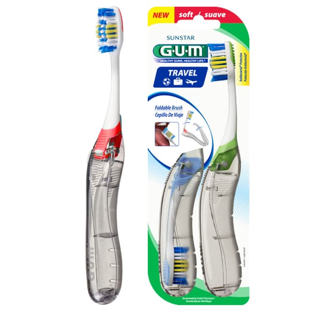 Gum - Travel Toothbrush 1pc - Assorted | Jomla.ae