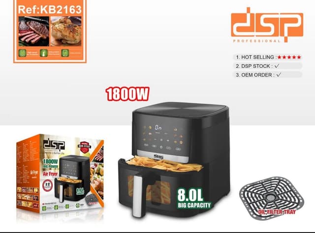 Order Dsp Professional Air Fryer KB-2163 1800W 8.0L Now! | Jomla.ae