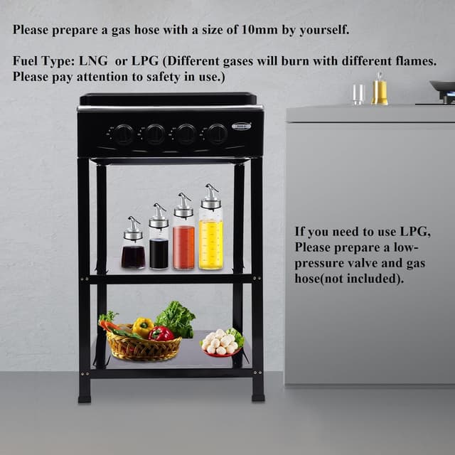 Order Boko GL-004 Gas Stove with 4 Burners and 2 Storage Shelves Now ...