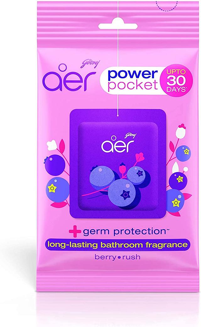 Godrej Aer Power Pocket Bathroom Fragrance -Berry Rush 10g | Jomla.ae