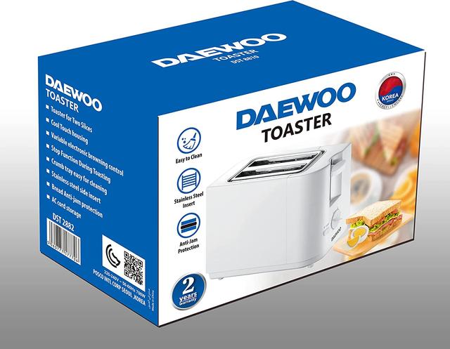 Daewoo 700w 2 Slice Bread Toaster | Jomla.ae