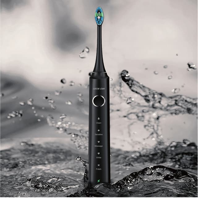 Green Lion Smart Brush Rechargeable Toothbrush - Black | Jomla.ae