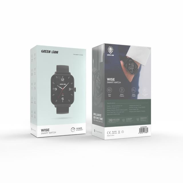 Green Lion Wise Smart Watch - Black | Jomla.ae