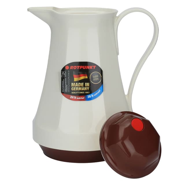 Al Saif German Thermos 1 Liter White With Brown Cover | Jomla.ae
