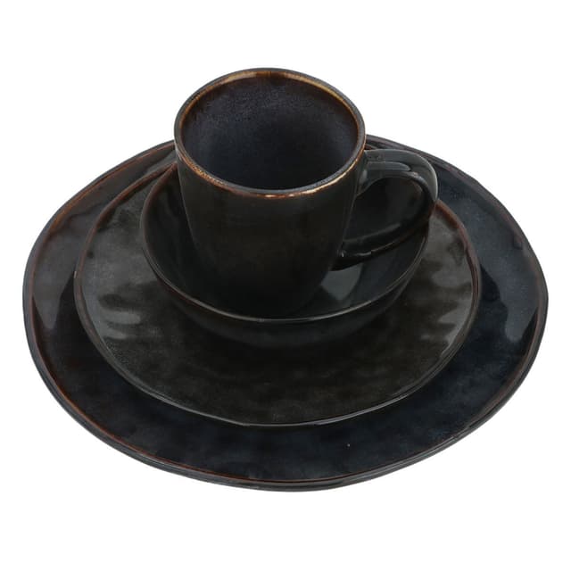 Al Saif Gallery Black Ceramic Dining Set 24 Pieces | Jomla.ae
