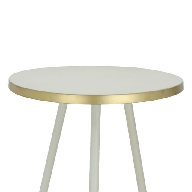 Order Al Saif Gallery India Light Beige Round Table With Golden Trim ...
