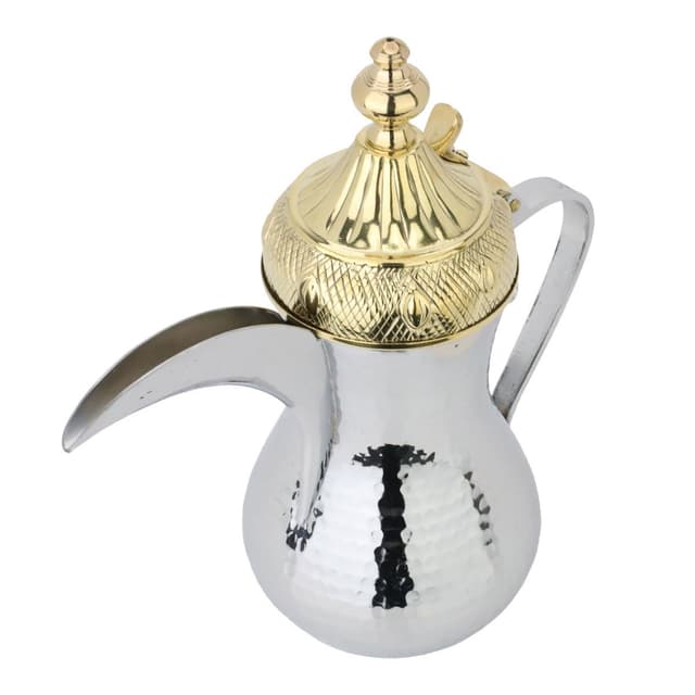 Al Saif Gallery India Indian Dallah Big Silver With Gold | Jomla.ae