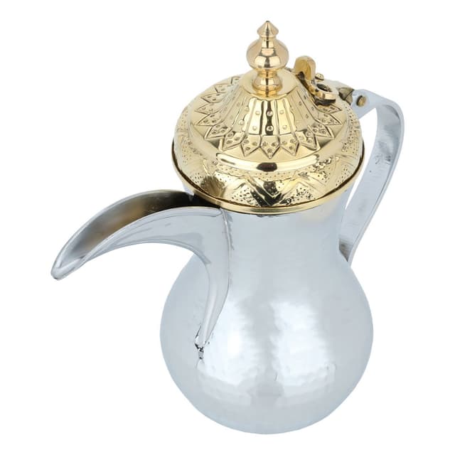 Al Saif Gallery India Indian Dallah Silver Engraved With Small Gold ...