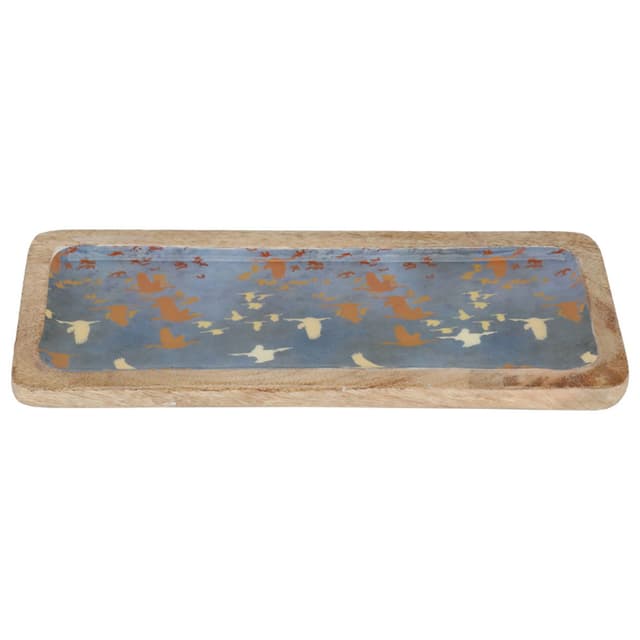 Order Al Saif Gallery India Wooden Small Rectangular Blue Wood Plate ...
