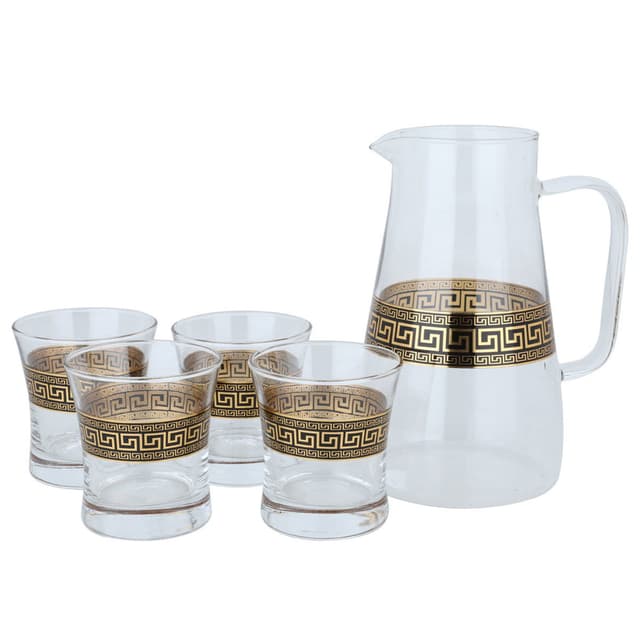 Al Saif Gallery Jake Glass Set With Transparent Glasses With A Black ...