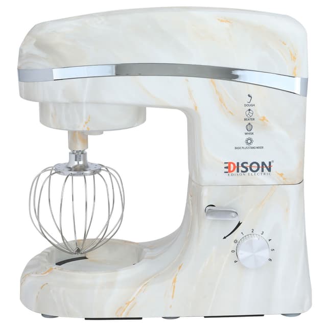 Edison Basic Plus Stand Mixer, Led Lighting, Gray Marble, Gold, 6.5 ...
