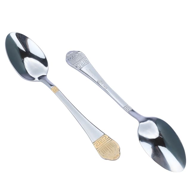 Al Saif Gallery Silver Gilded Silver Eating Spoons Set Of 6 Pieces ...