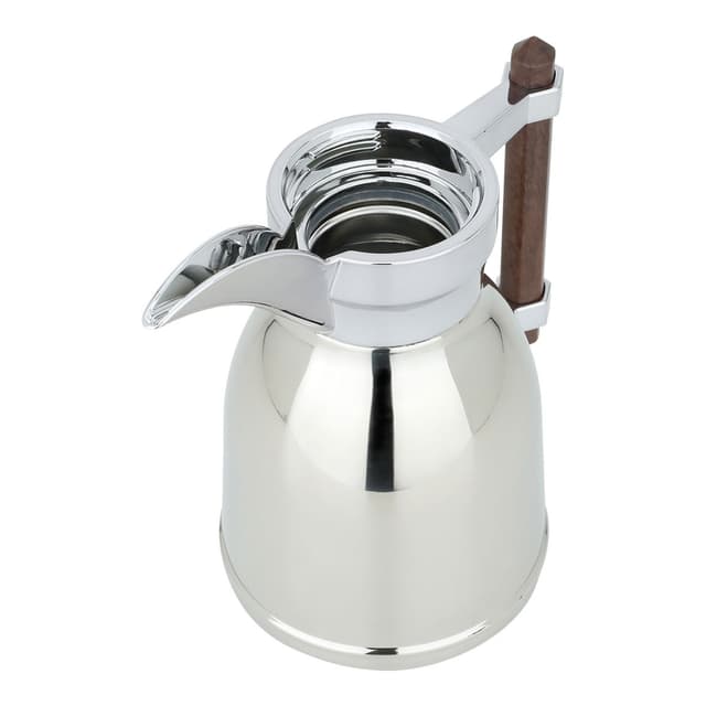 Al Saif Gallery Dallah Shahd. Silver With Dark Wooden Handle 0.35 Liter ...