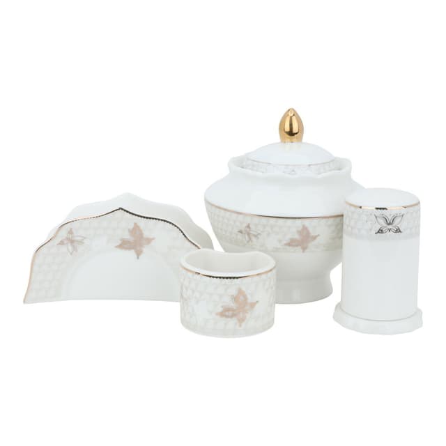 Al Saif Gallery Flora Porcelain Silver Pattern Dining Set 166 Pieces ...