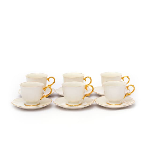 Al Saif Gallery Porcelain Dining Set 64 Pieces White And Gold | Jomla.ae