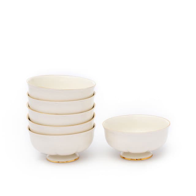 Al Saif Gallery Porcelain Dining Set 64 Pieces White And Gold | Jomla.ae