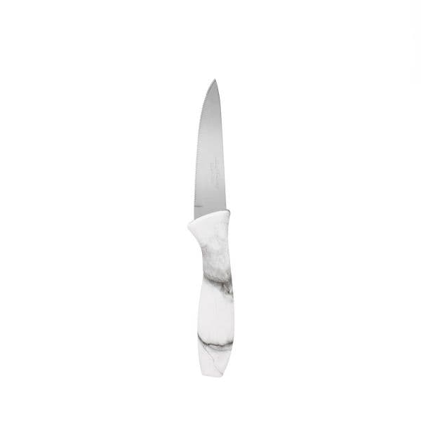 Al Saif Gallery 6 Pieces Serrated Knife Set With White Marble Handle ...
