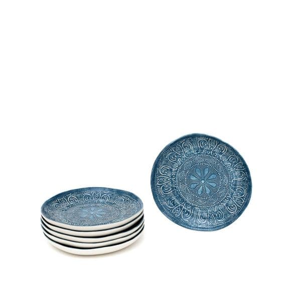 Al Saif Gallery Dinnerware Set, Melamine Blue, Circular Embossed 45 ...
