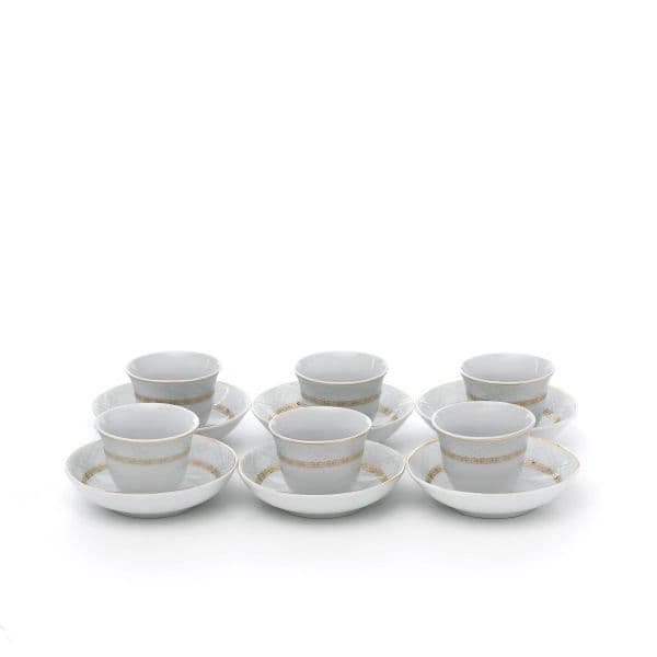 Al Saif Gallery Silver Stripe Porcelain Dining Set 65 Pieces | Jomla.ae