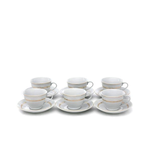 Al Saif Gallery Silver Stripe Porcelain Dining Set 65 Pieces | Jomla.ae