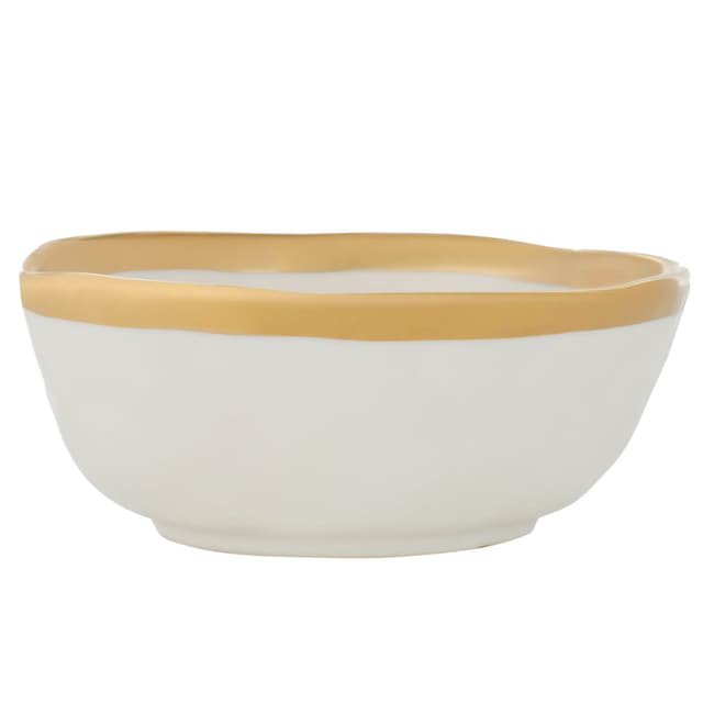 Al Saif Gallery Porcelain Bowl, White With Small Gold Line | Jomla.ae