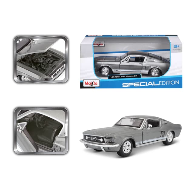 1:24 Se (A) - 1967 Ford Mustang Gt Met Grey Officially Licensed Scaled ...