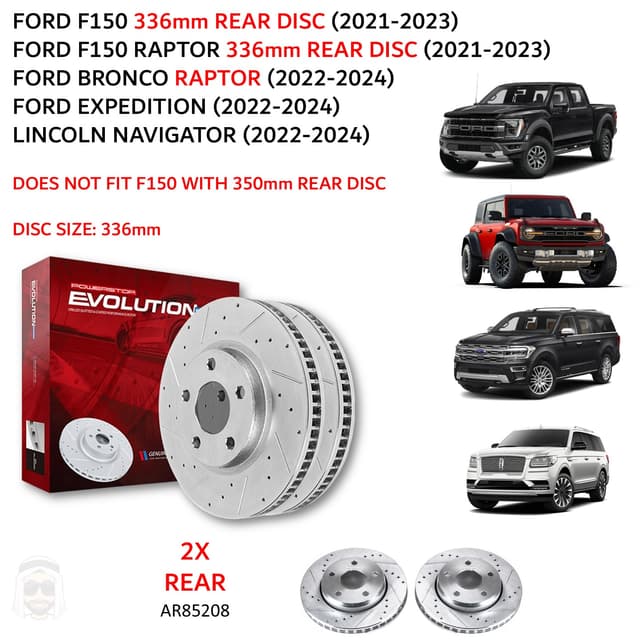 Ford F150 (2021+) Rear Drilled and Slotted Brake Disc Rotors by ...