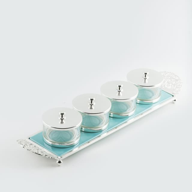Order Otantik Sweet Items nuts serving set 4 bowls - blue Now! | Jomla.ae