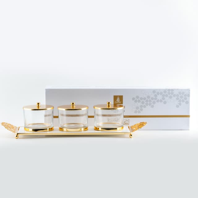 Order Otantik Sweet Items nuts serving set 3 bowls - white Now! | Jomla.ae