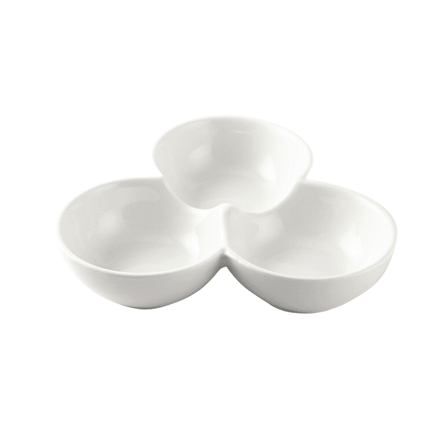 Order Porceletta Ivory Porcelain Divided Mezza Bowl 8" Now! | Jomla.ae