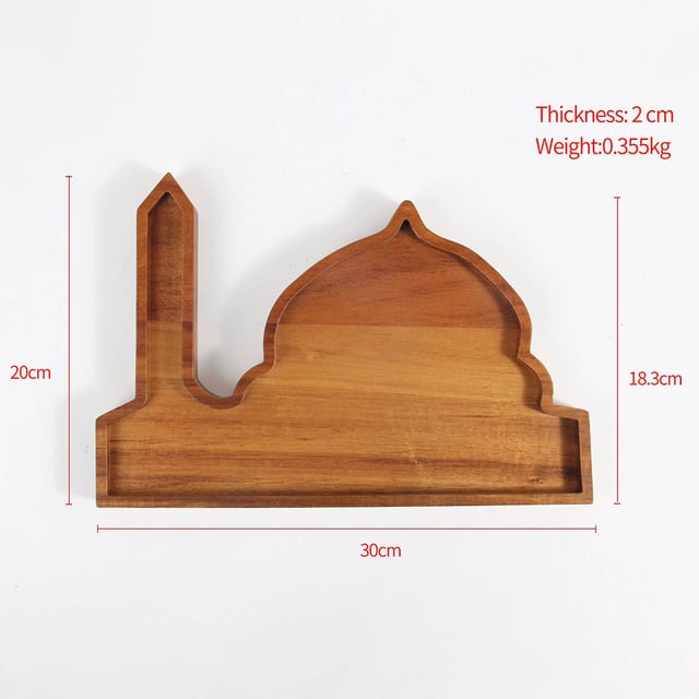 Order HilalFul - Acacia Wood Tray: Mosque Now! | Jomla.ae